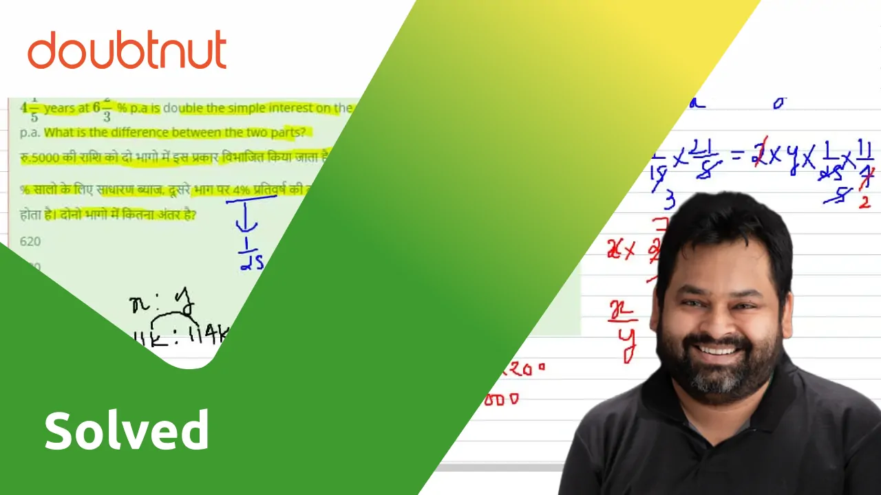 A sum of Rs. 5,000 is divided into two parts such that the simple inte