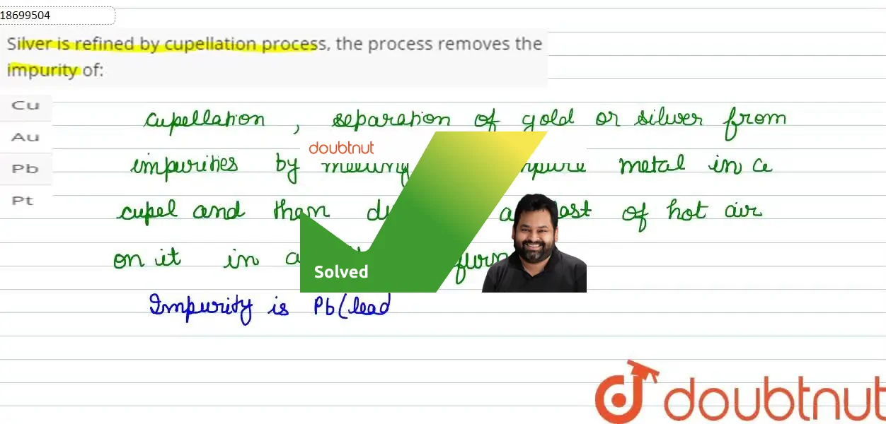 Silver is refined by cupellation process, the process removes the impu