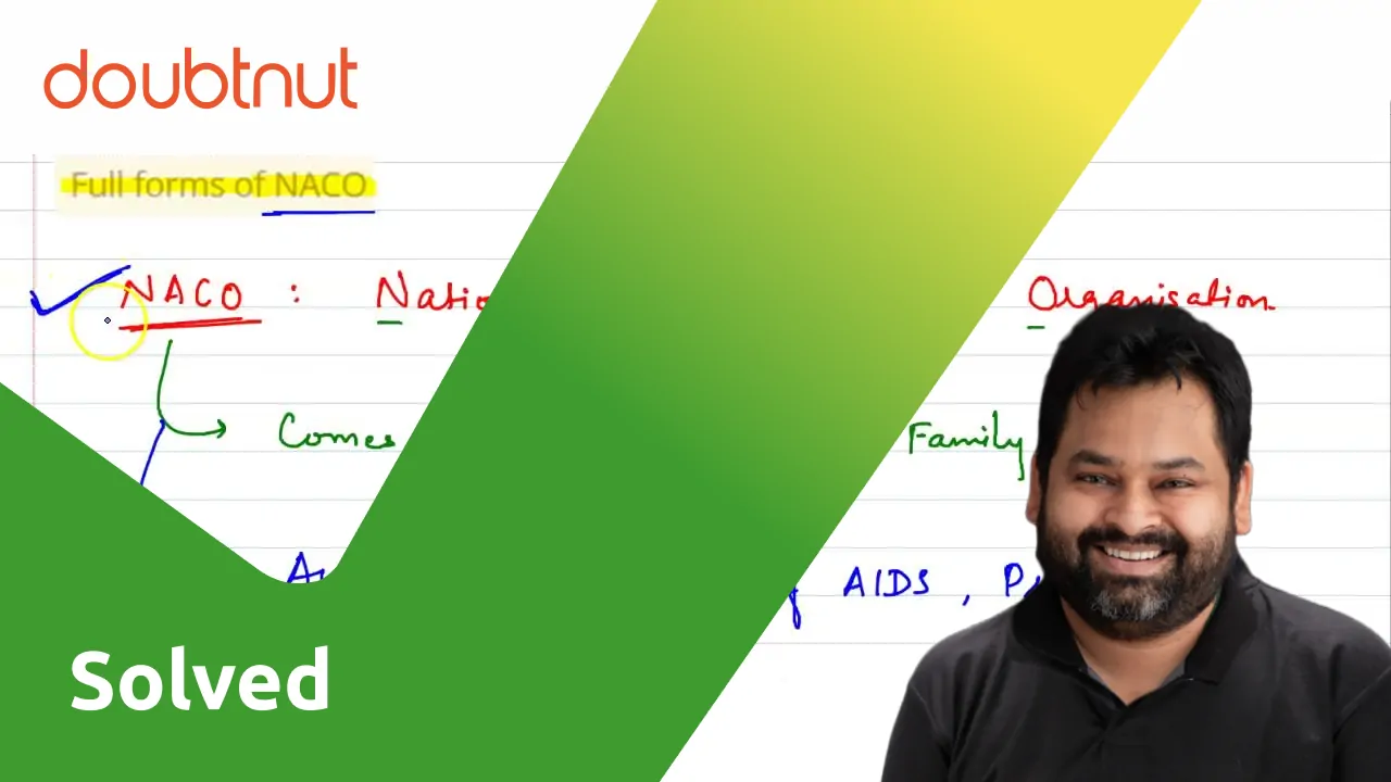 [Gujrati Solution] Full forms of NACO