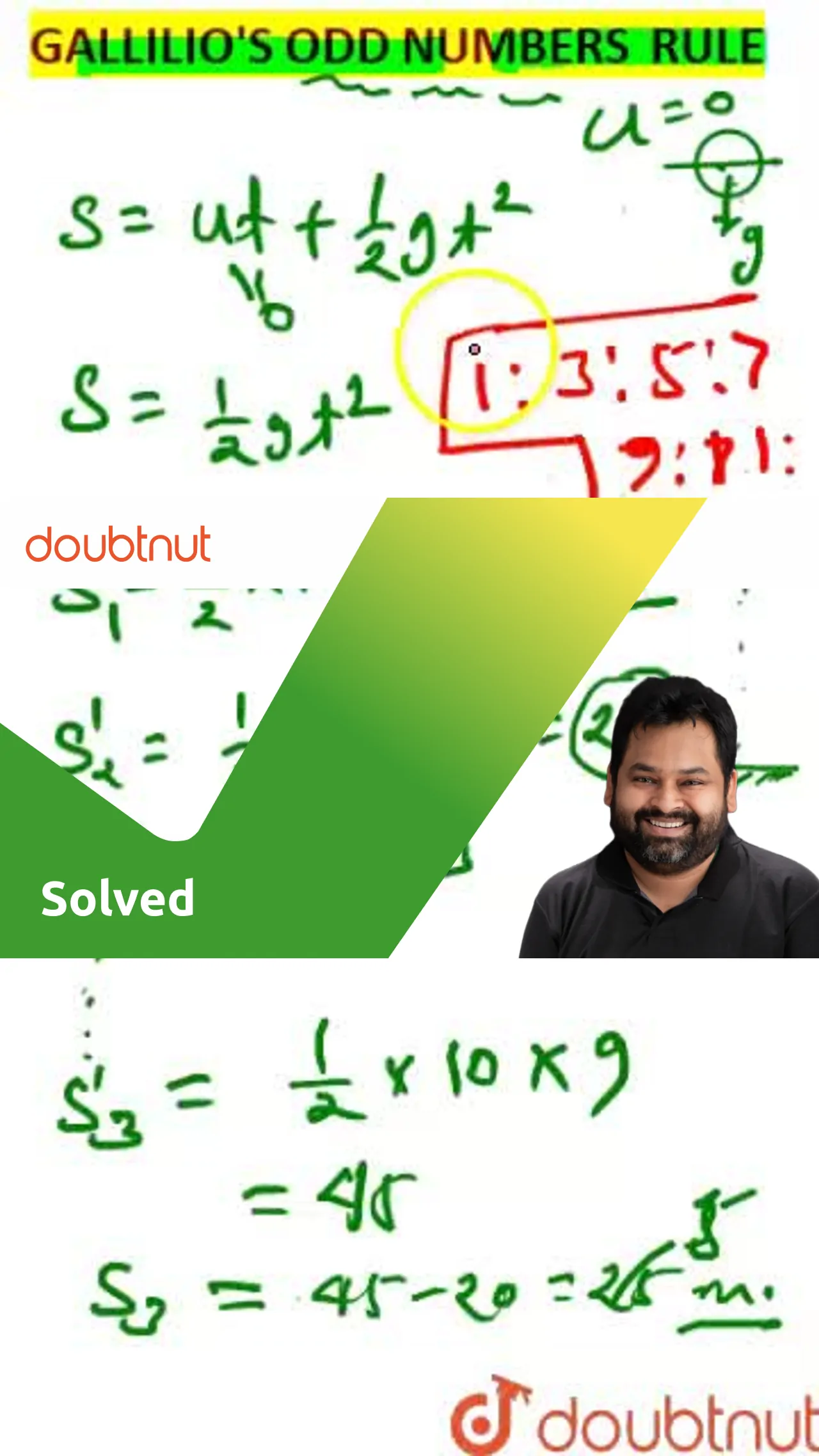 Galileo's law of odd numbers