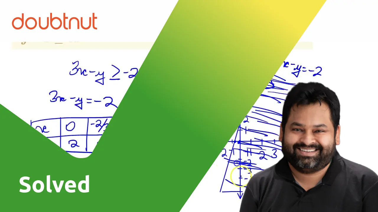 Graph the solution sets of the following inequations: y-2le3x