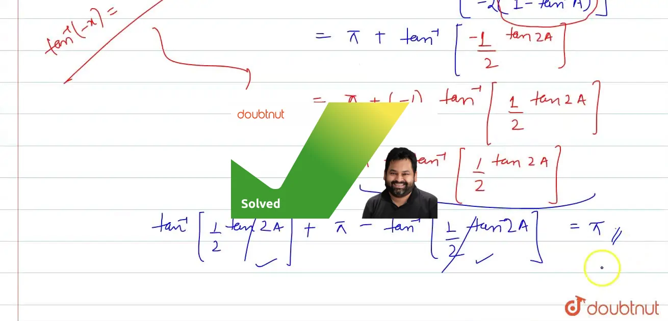 Find the value of tan^-1(1/2tan2A)+tan^-1(cotA)+tan^-1(cot^3A)