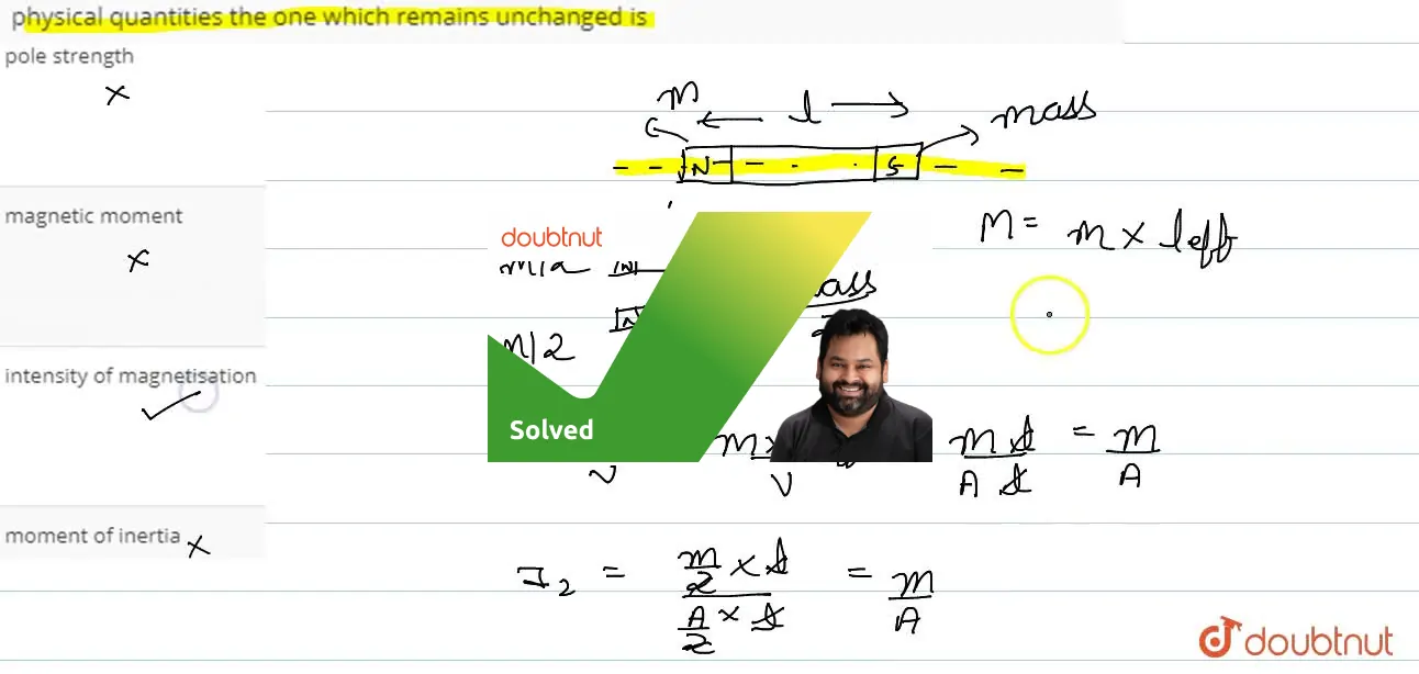 A bar magnet is cut into two equal halves by a plane parallel to the m