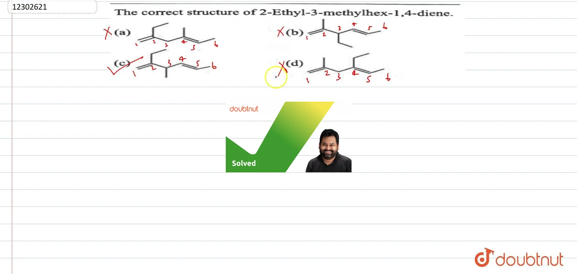 The correct structure of 2-Ethyl -3-methyl hex-1,4-diene
