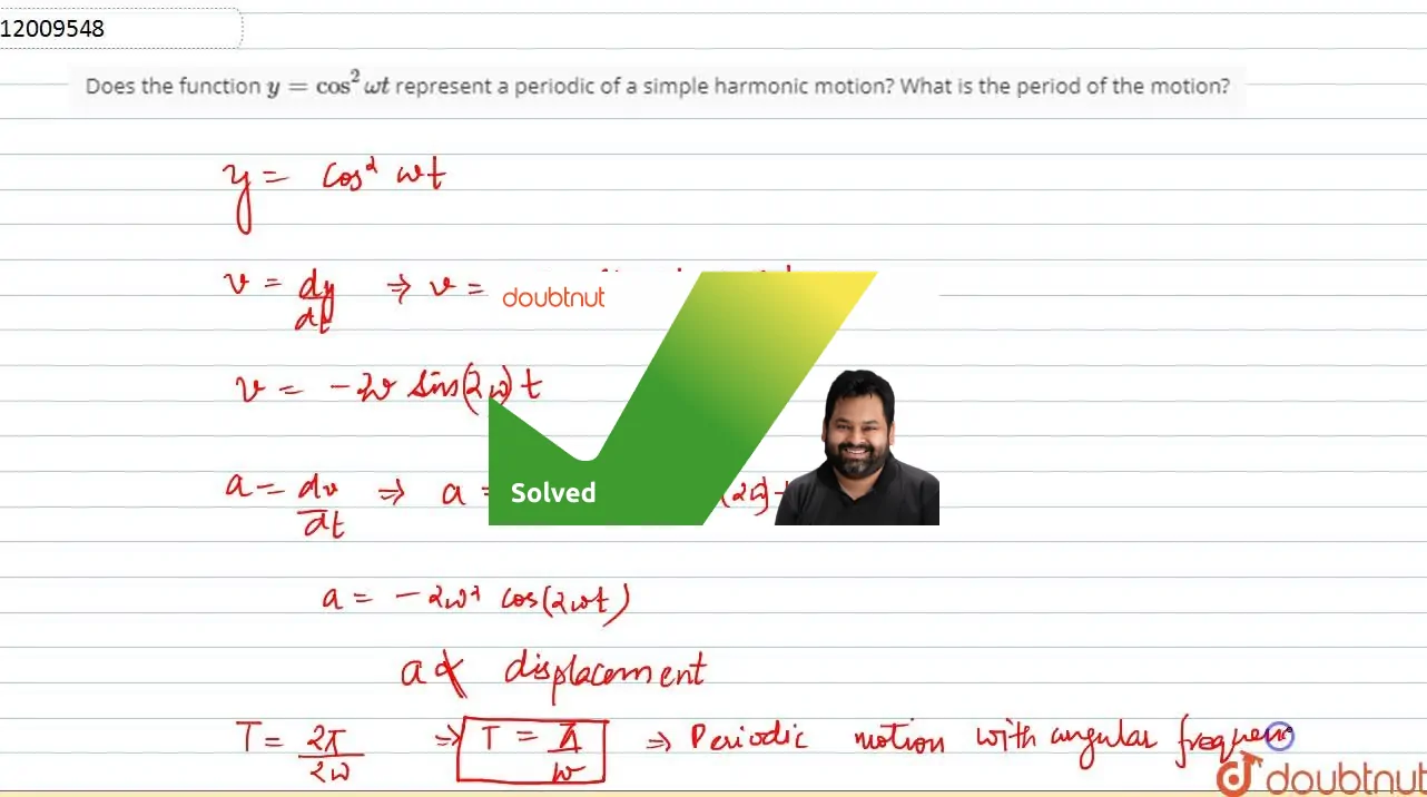 Does the function y=cos^(2)omegat represent a periodic of a simple ha