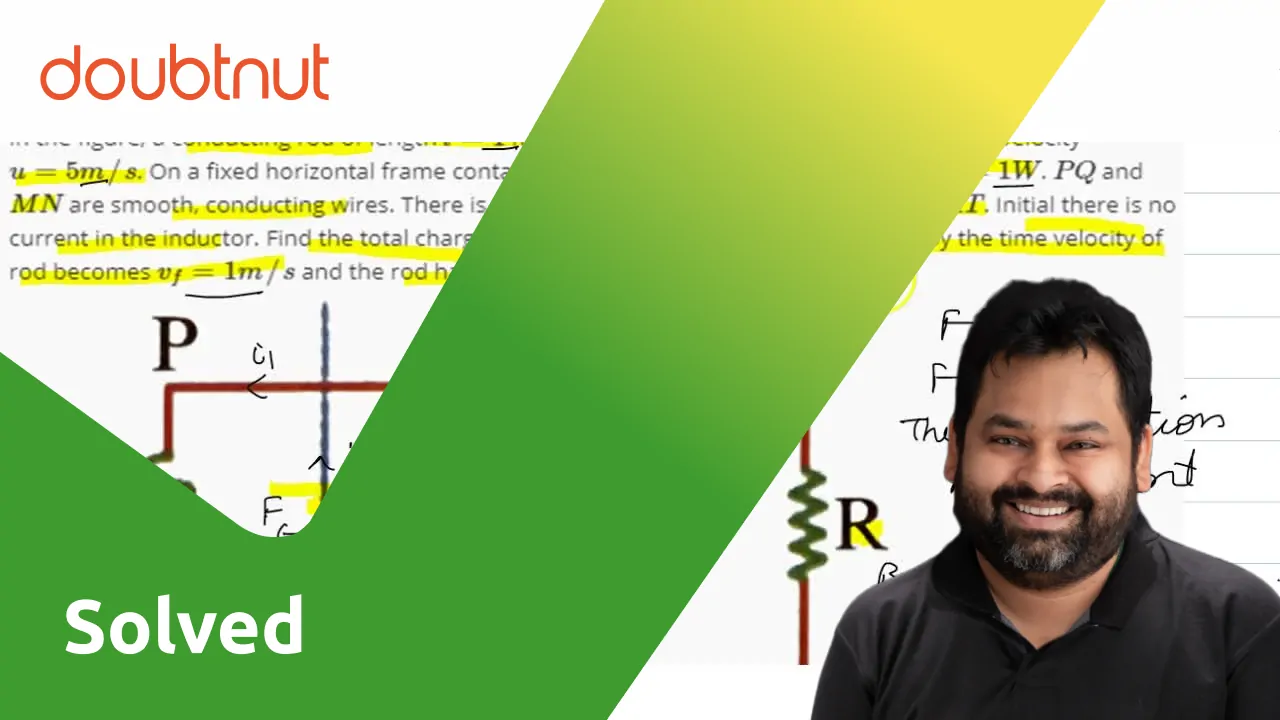 In the figure, a conducting rod of length l=1 meter and mass m = 1 kg
