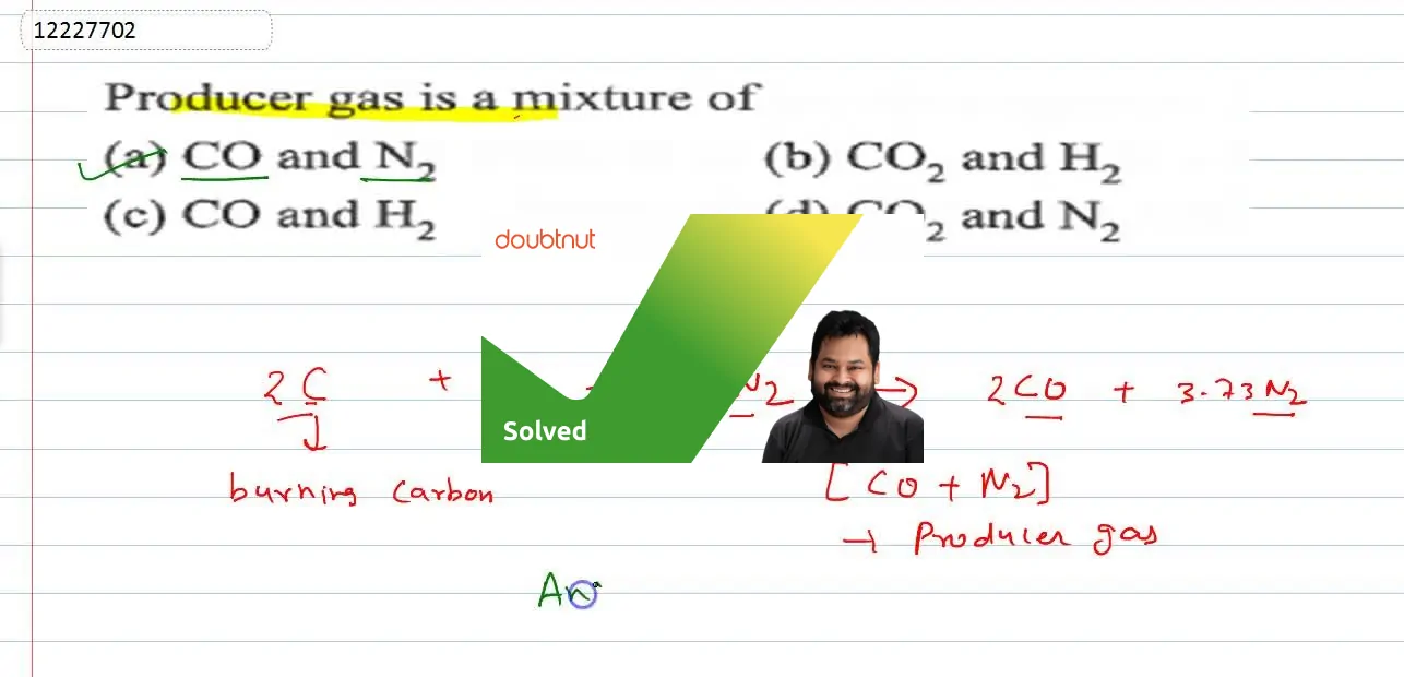 Producer gas is a mixture of