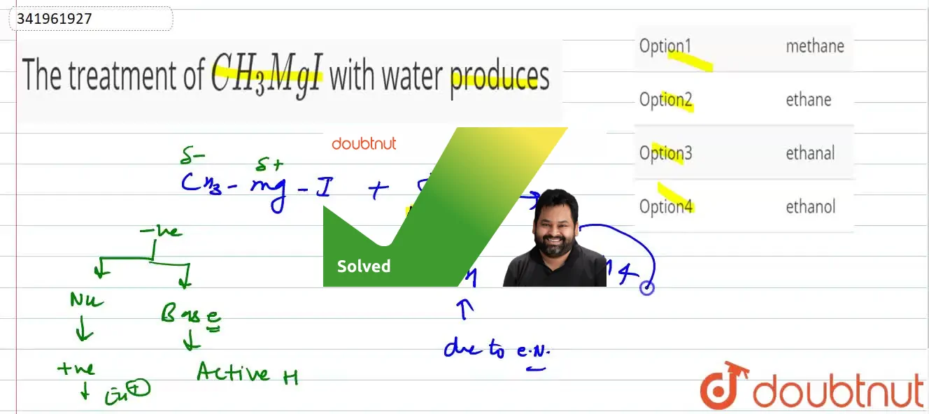 The treatment of CH3MgI with water produces