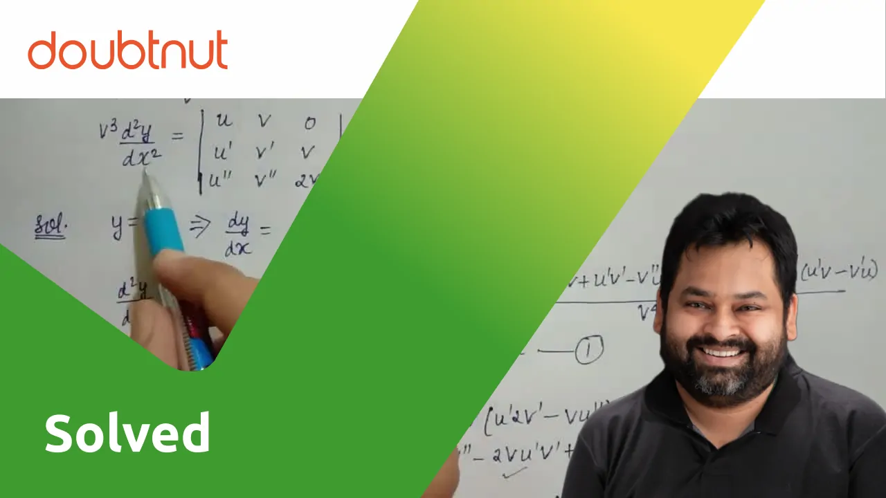 If y=(u)/(v), where u and v are functions of x, show that v^(3)(d^(2