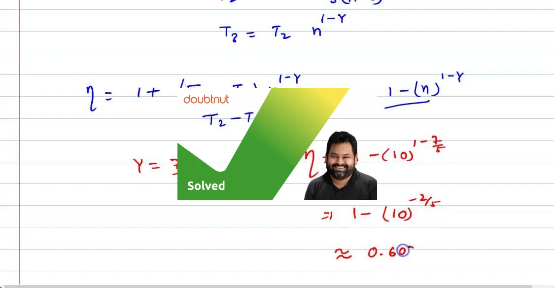 Find the efficiency of a cycle consisting of two isochoric and two adi