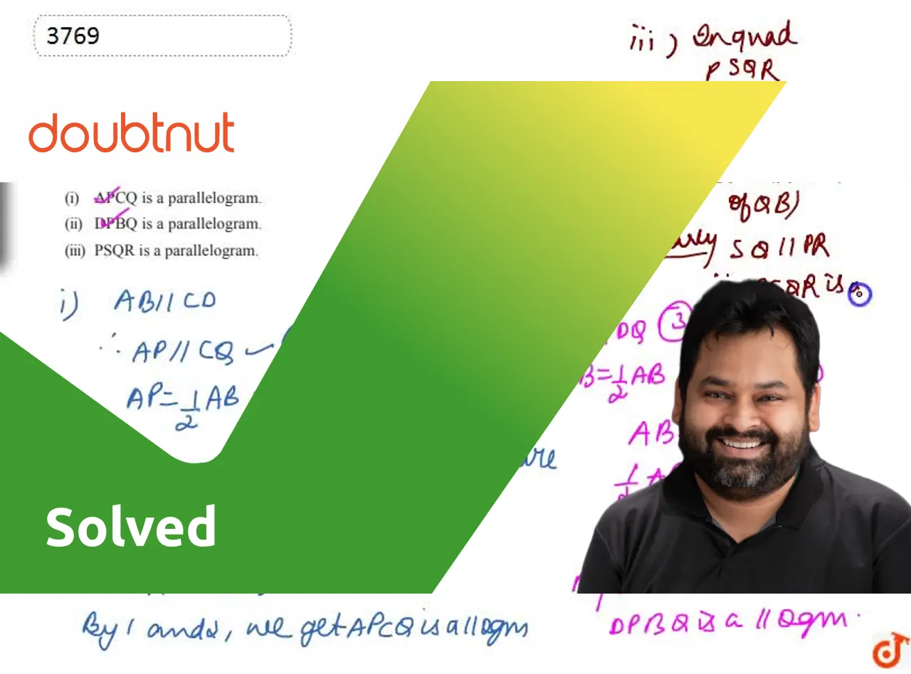 ABCD is a parallelogram in which P and Q are mid-points of opposite