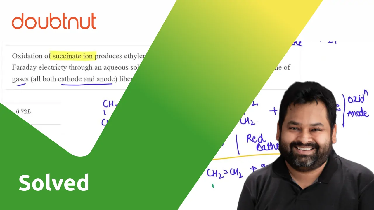 Oxidation of succinate ion produces ethylene and carbon dioxide gases.