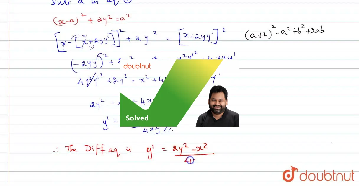 [Tamil] Form the differential equation representing the family of curv