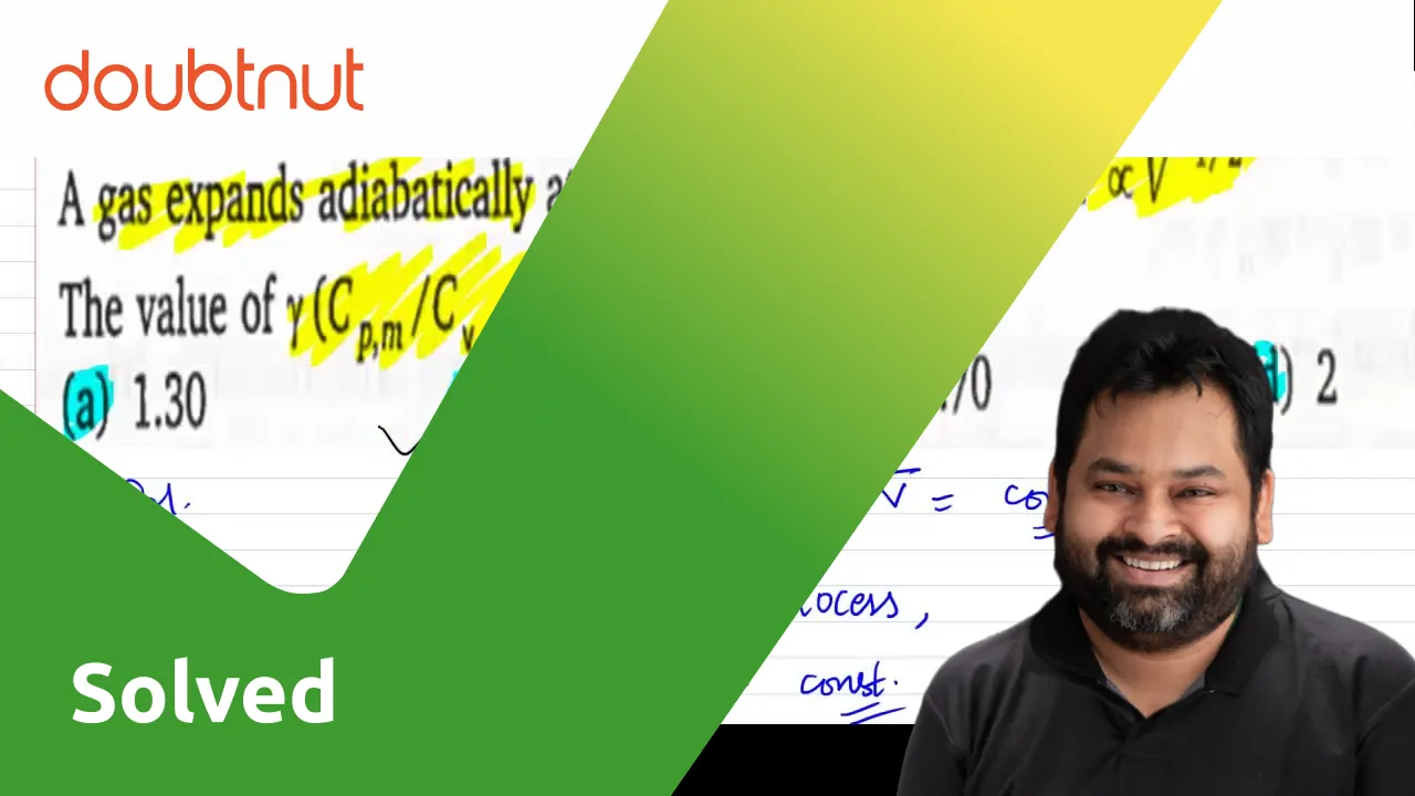 A gas expands adiabatically at constant pressure such that T propV^(-1