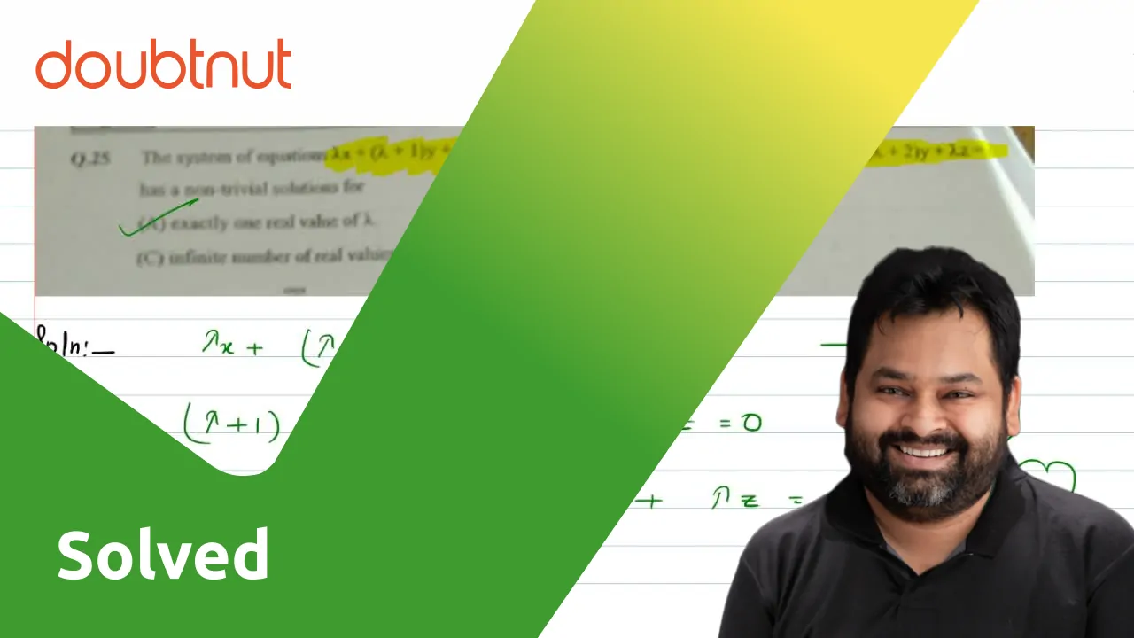 The system of equations lambdax + (lambda+ 1) y+ (lambda- 1)z=0,(lambd