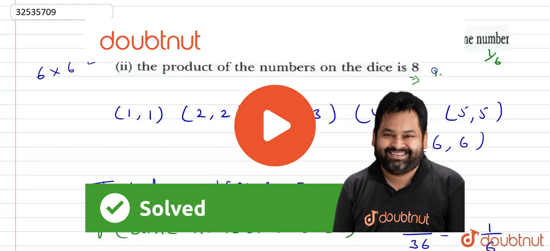 Two dice are throw simultaneously . Find the probability that (i) b