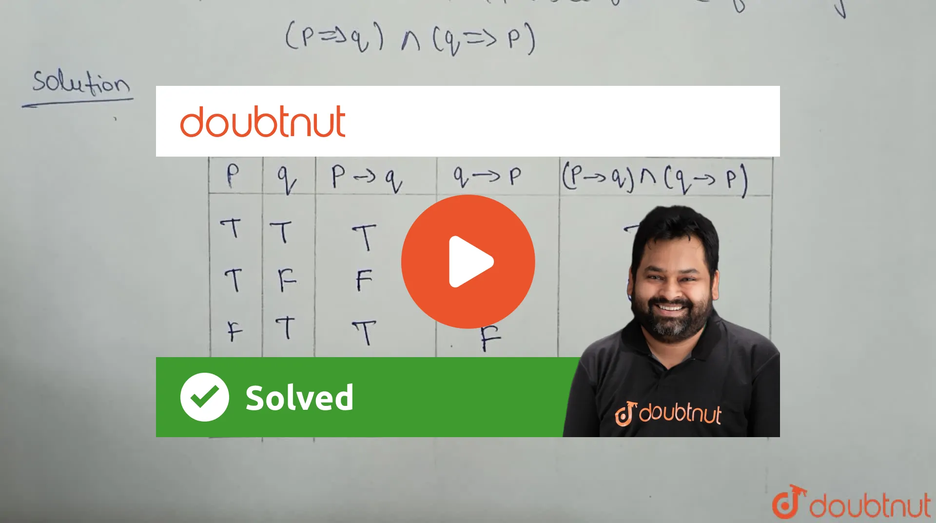 Construct truth tables for the following : (p implies q)^^(qimplies