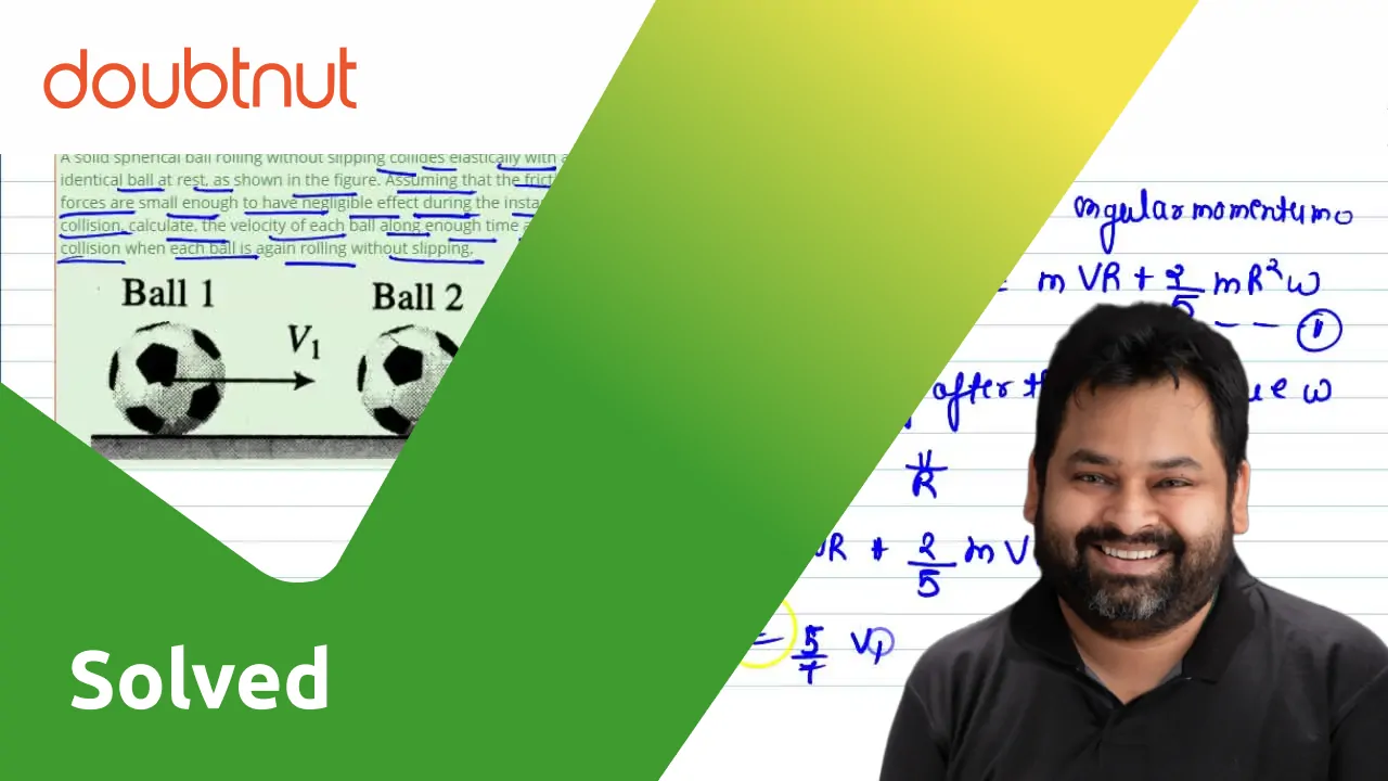 A solid spherical ball rolling without slipping collides elastically w