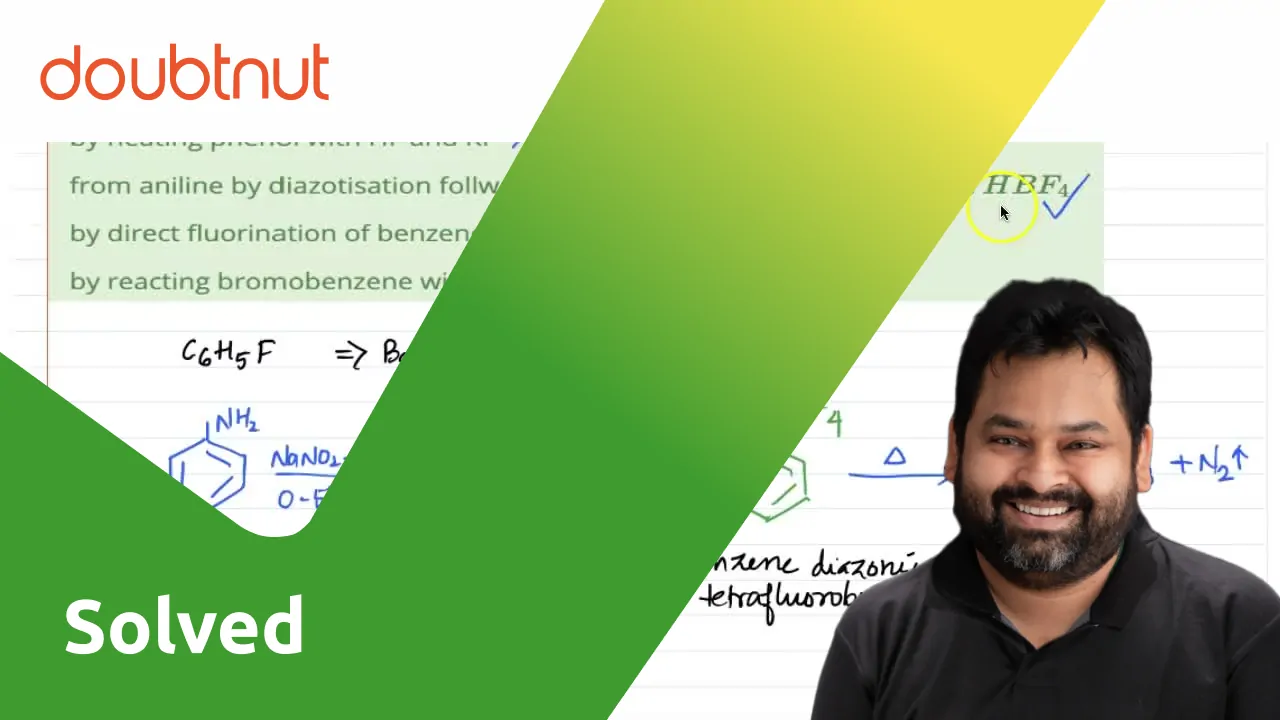 [Malayalam] by direct fluorination of benzene with F2 gas