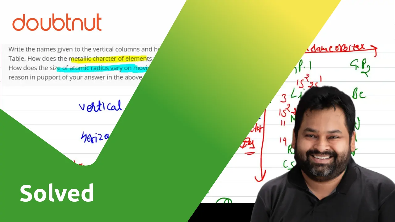 Write the names given to the vertical columns and horizontal rows in t
