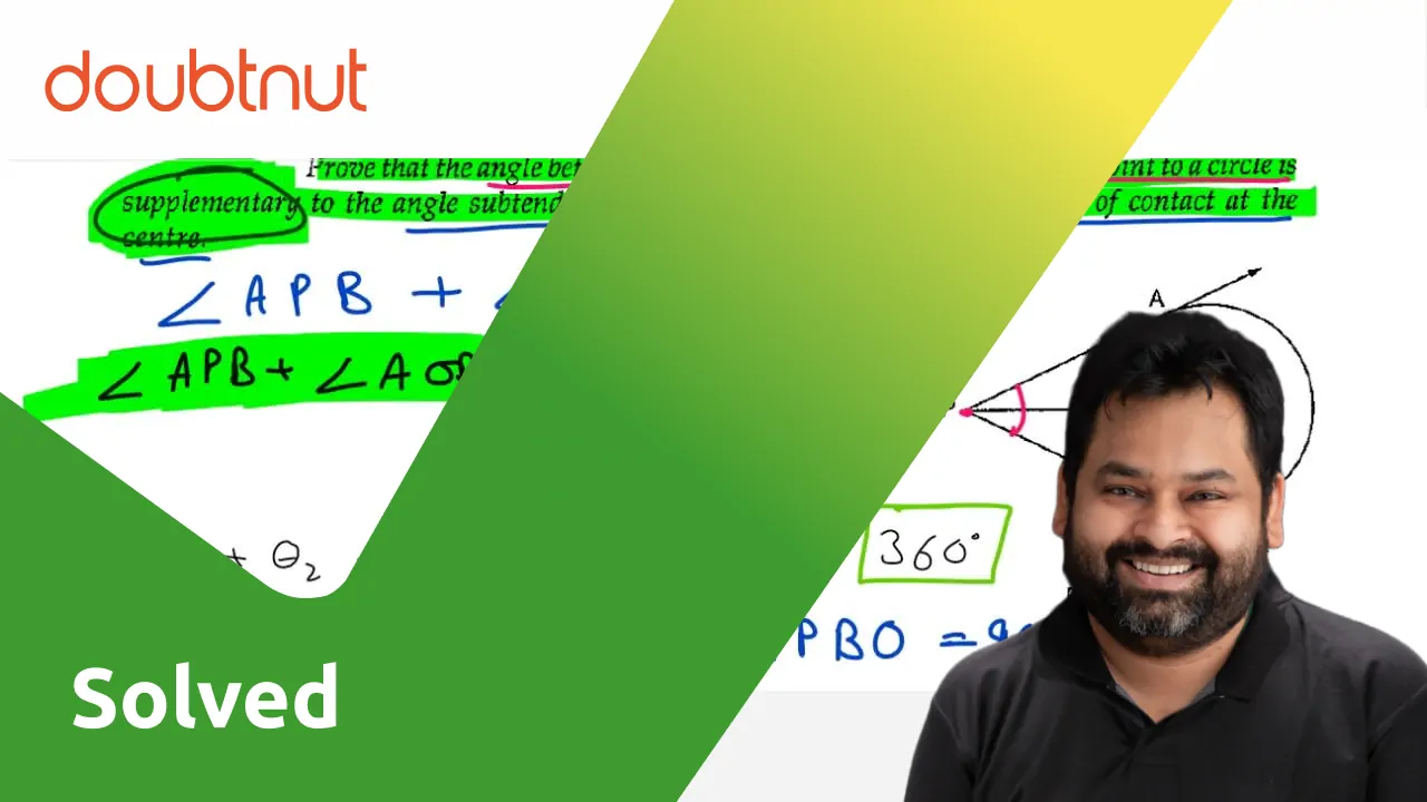 Prove that the angle between two tangents drawn from an external poi