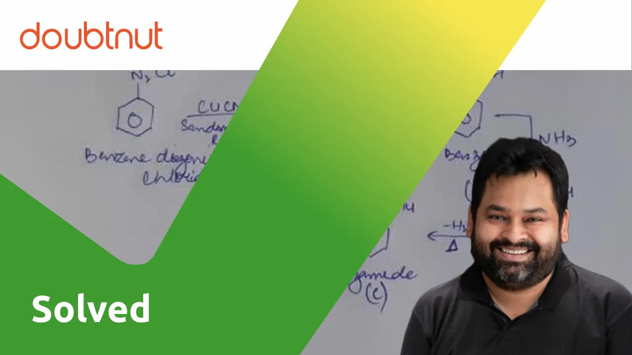 Give the structures of A, B and C in the following reactions: C6H5N2