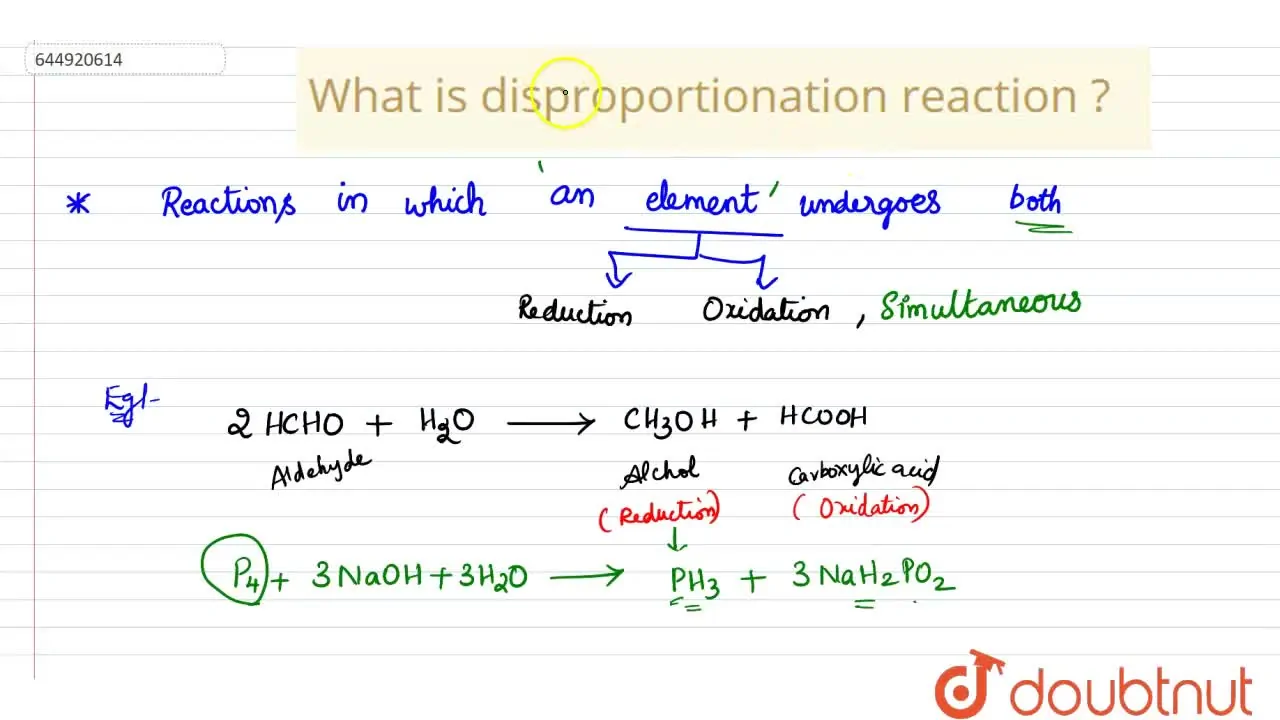 [Telugu] What is disproportionation reaction