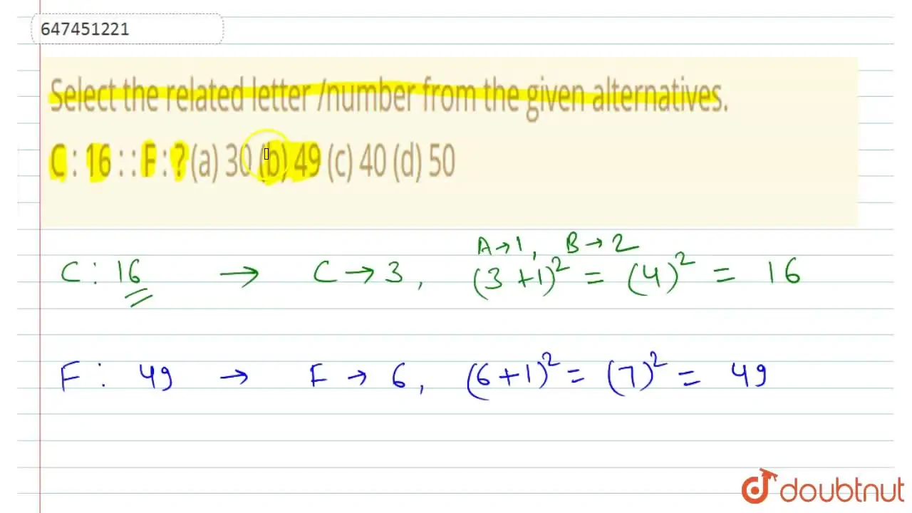 Select the related letter /number from the given alternatives. C : 1
