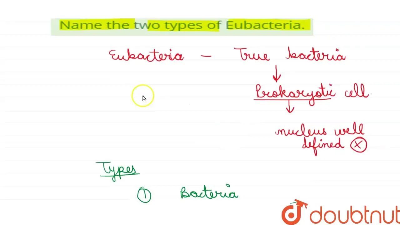 [Punjabi Solution] One word Name the two types of Eubacteria.