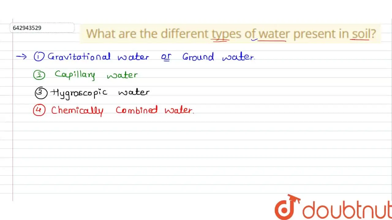 [Marathi Solution] What are the different types of water present in so