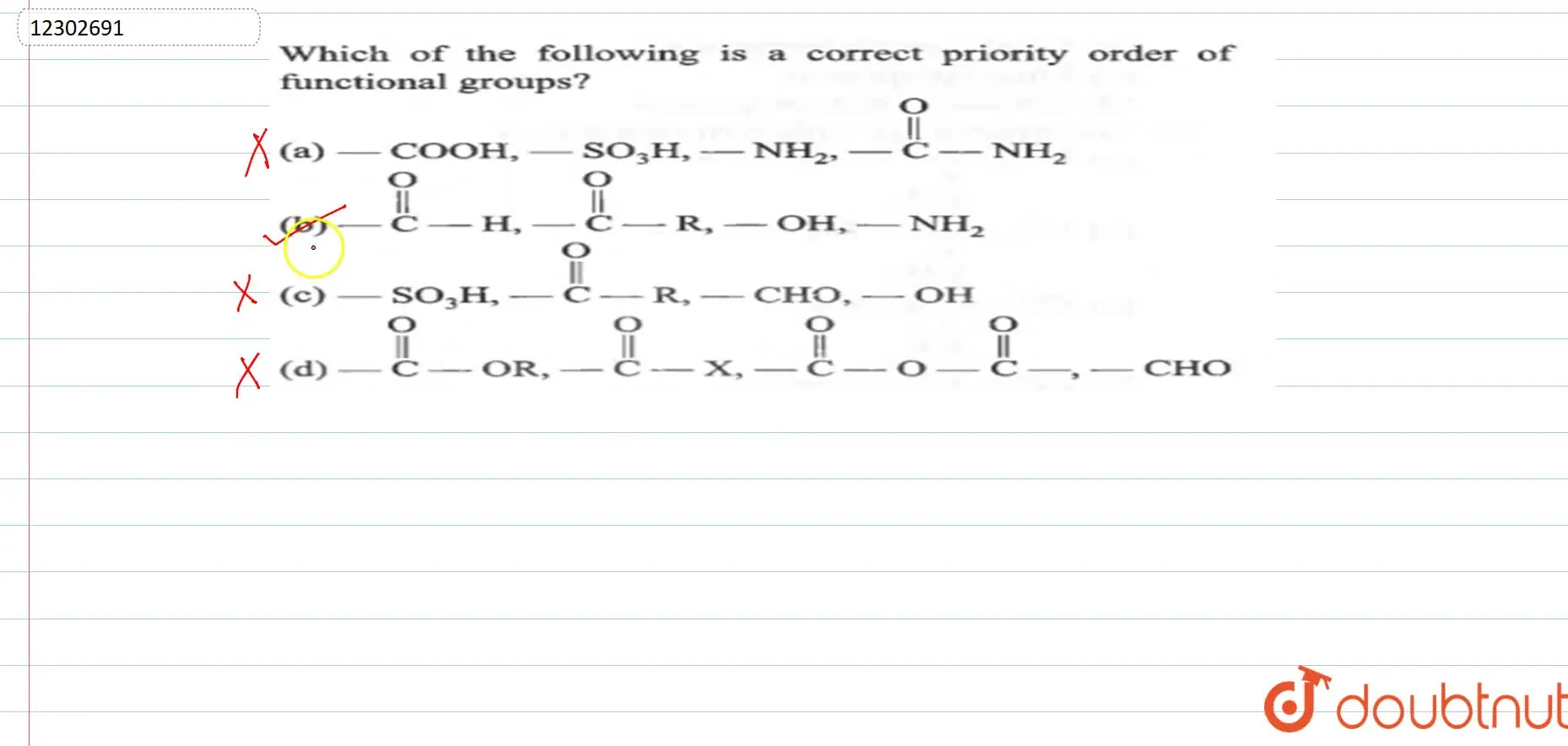 Which of the following is a correct priority order of functional group