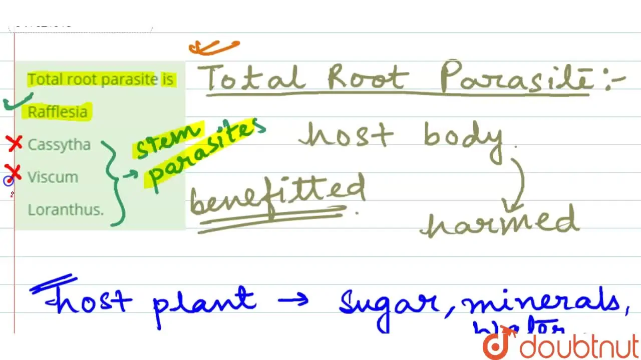 [Bengali Solution] Total root parasite is