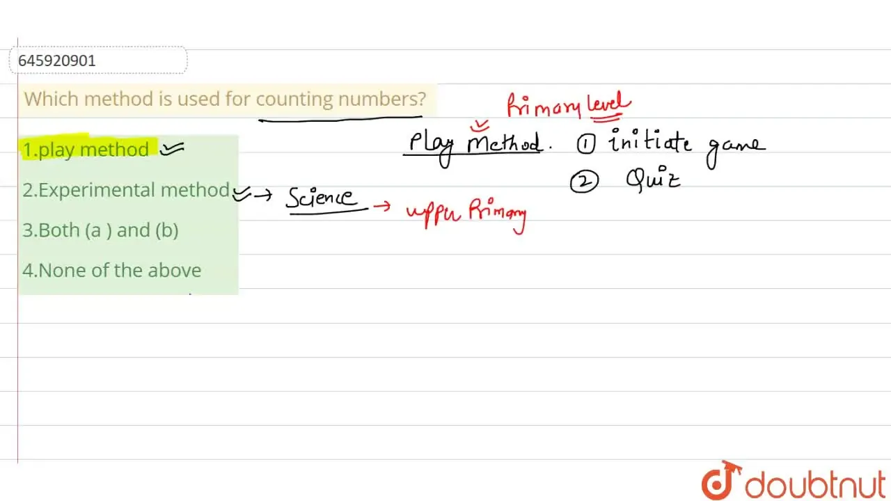 Which method is used for counting numbers?