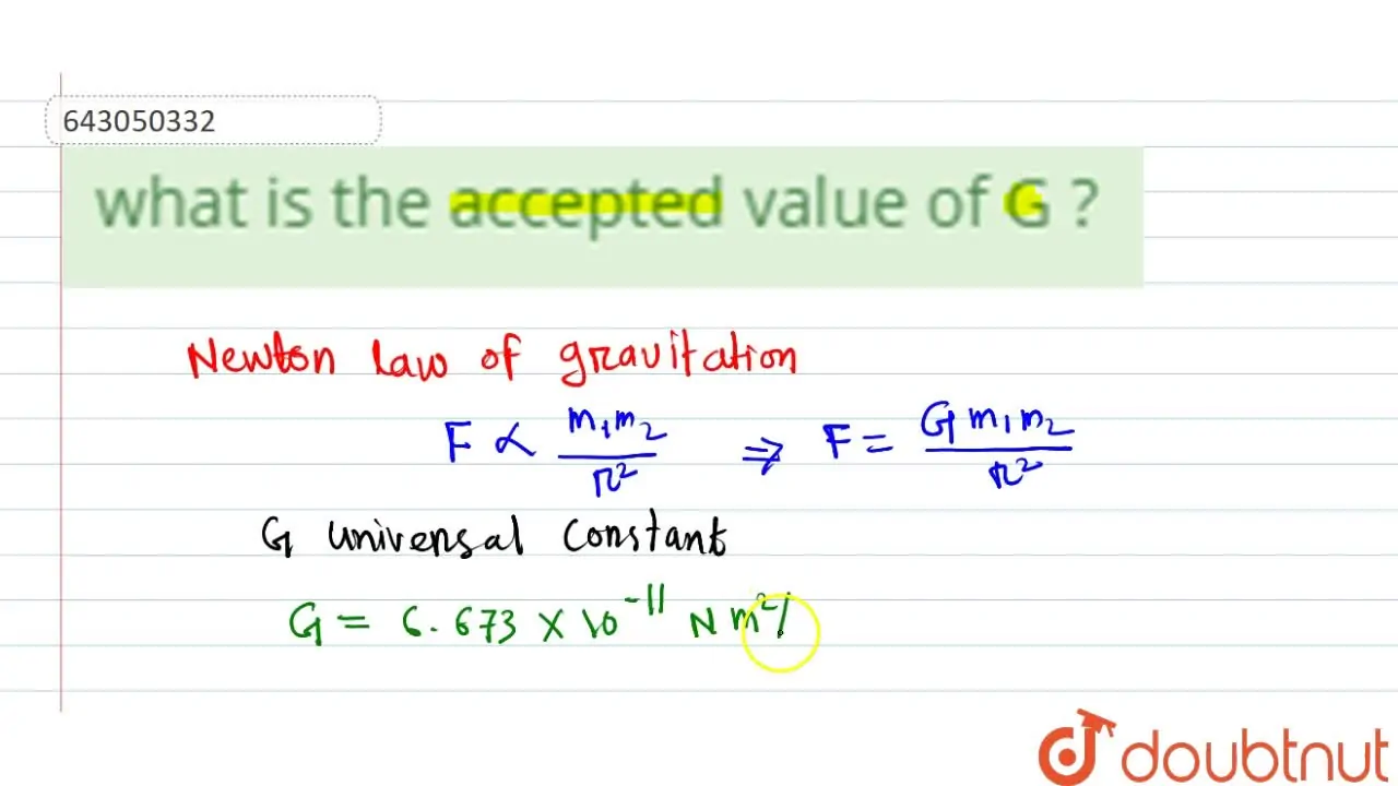 [Odia] what is the accepted value of G