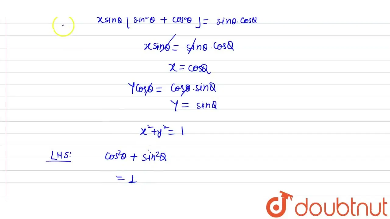 यदि x sin^(3)theta + y cos^(3)theta = sin theta cos theta हो और x sin