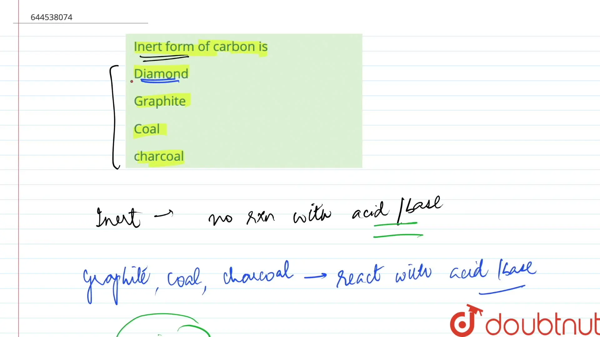 Inert form of carbon is