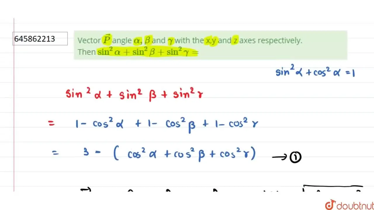 [Gujrati] Vector vecP angle alpha,beta and gamma with the x,y and z ax