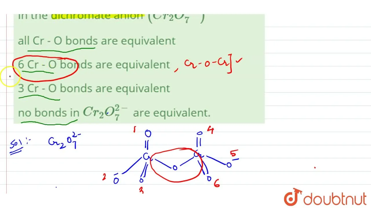 In the dichromate anion (Cr2O7^(2-))