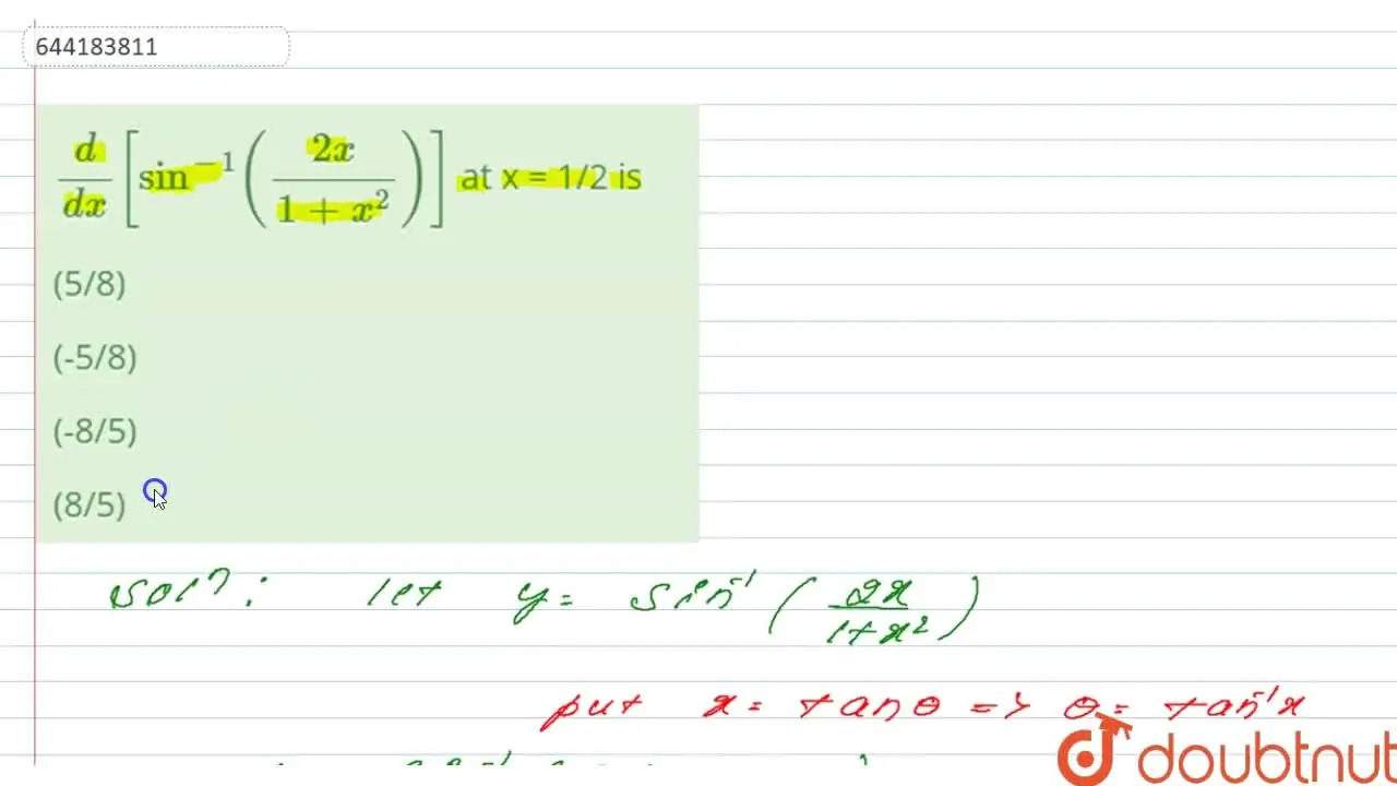 Kannada D dx sin 1 2x 1 x 2 At X 1 2 Is kannada-d-dx-sin-1-2x-1-x-2-at-x-1-2-is