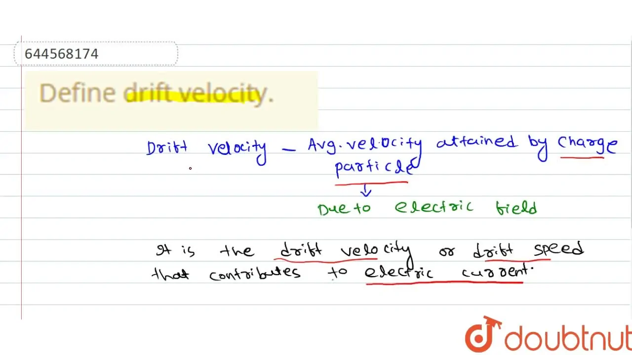 [Odia] Define drift velocity.