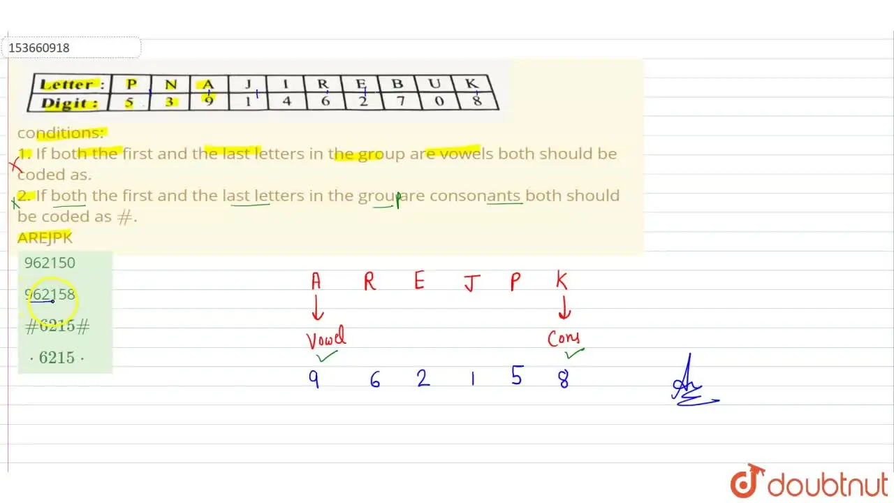 conditions: 1. If both the first and the last letters in the group a