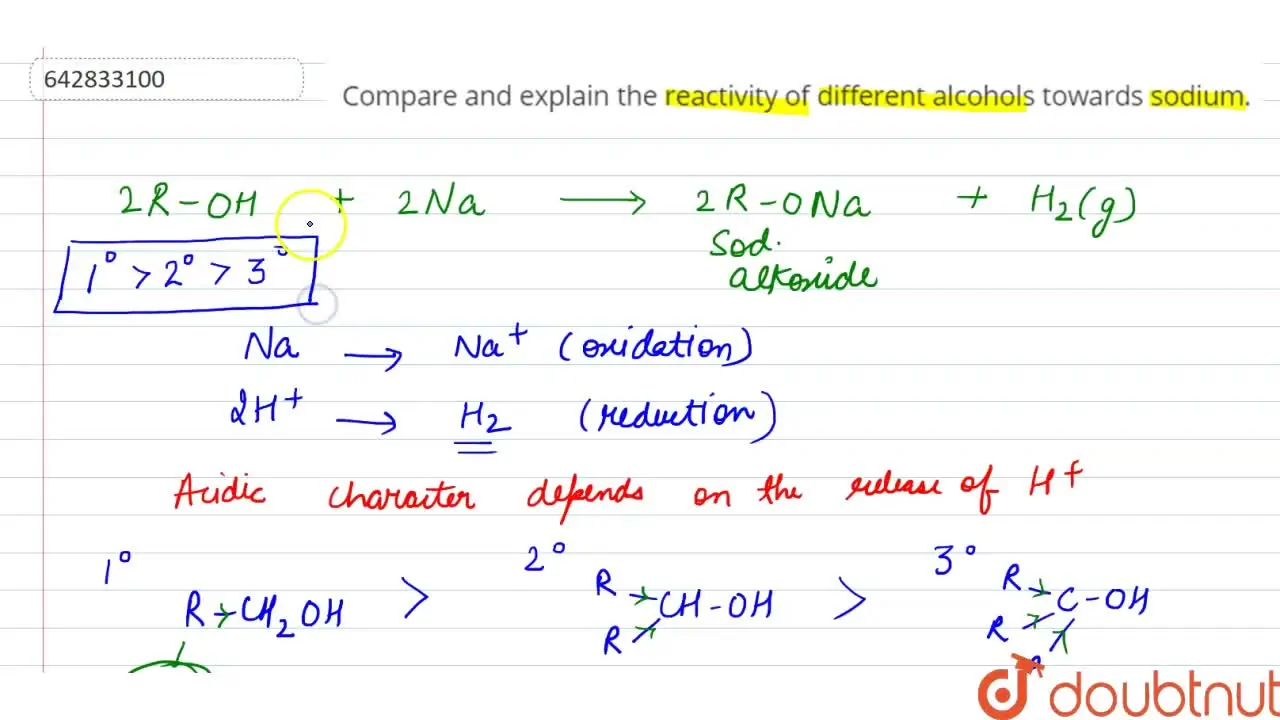 [Punjabi] Compare and explain the reactivity of different alcohols tow