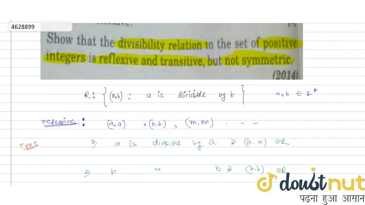 Show that the divisibility relation in the set of positive integers is