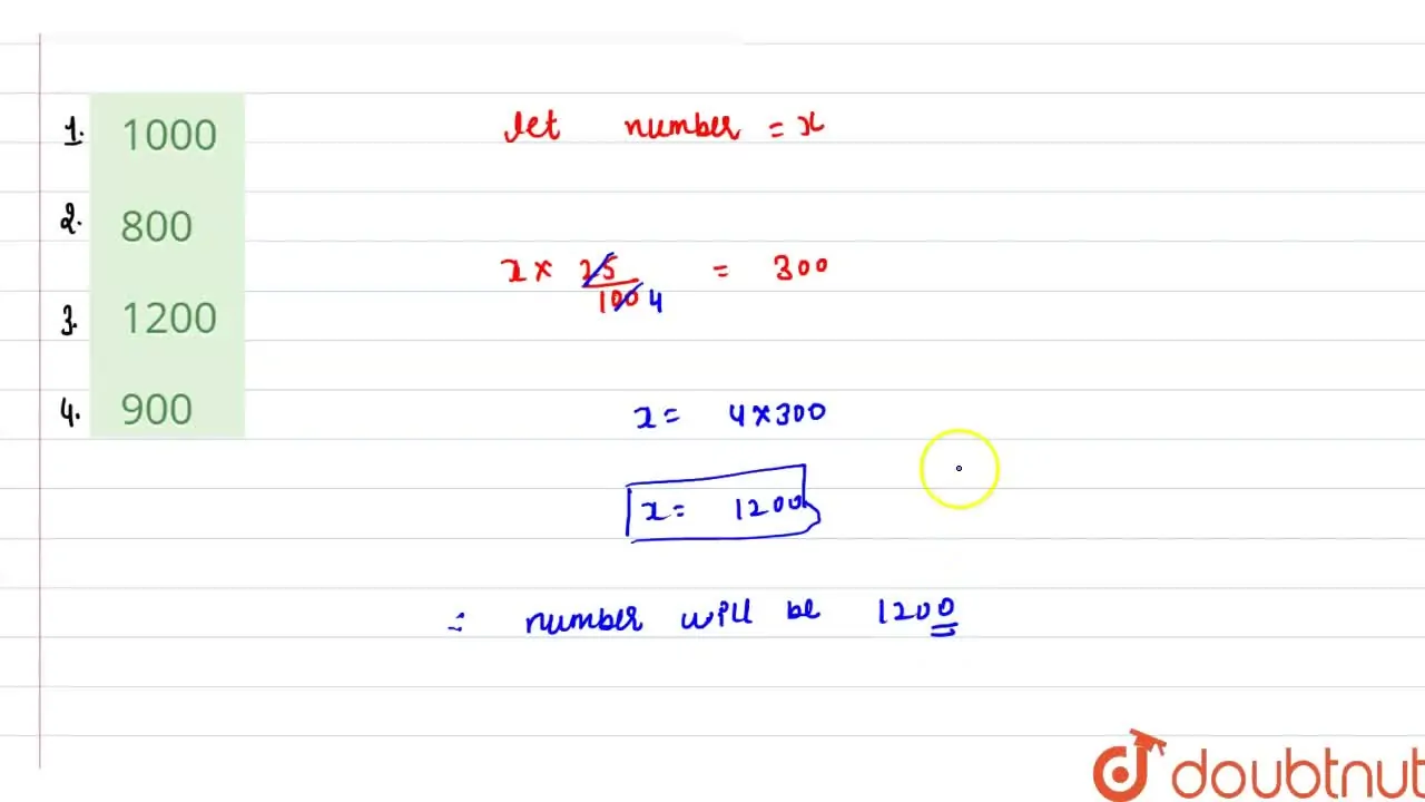25% of a number is 300. The number is
