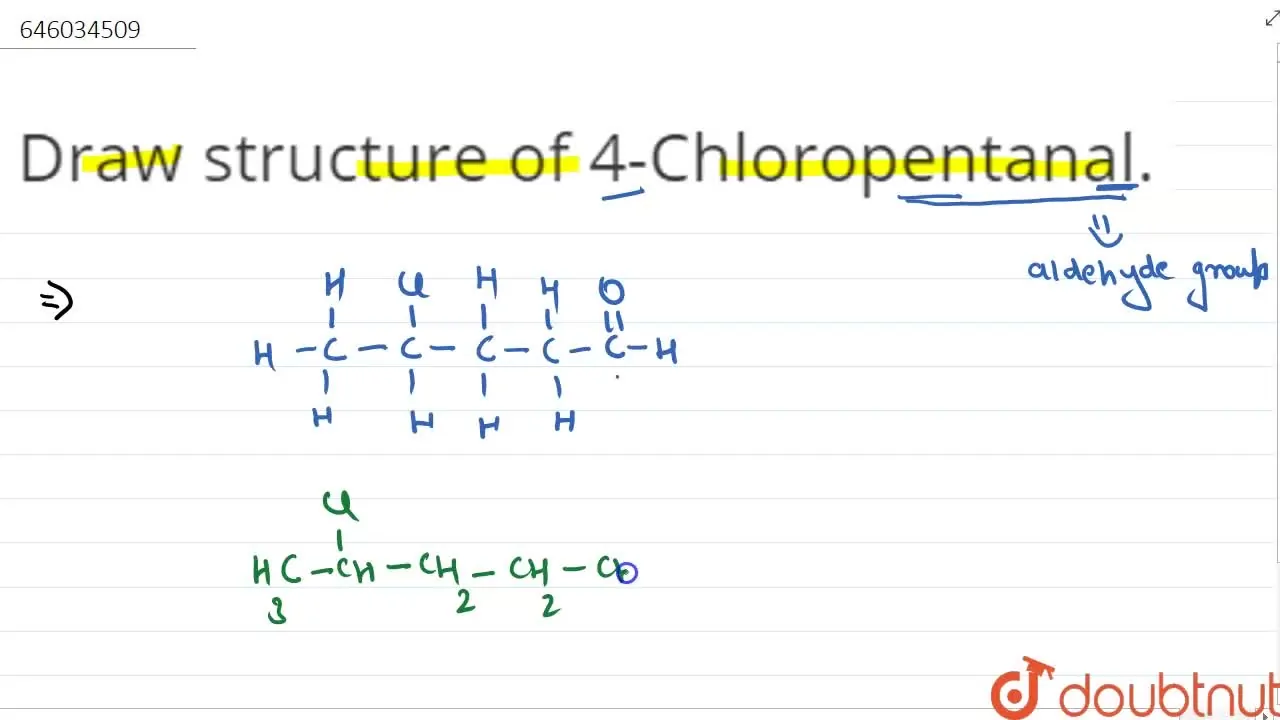 Draw structure of 4-Chloropentanal.