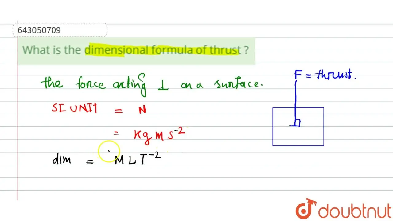 [Odia] What is the dimensional formula of thrust