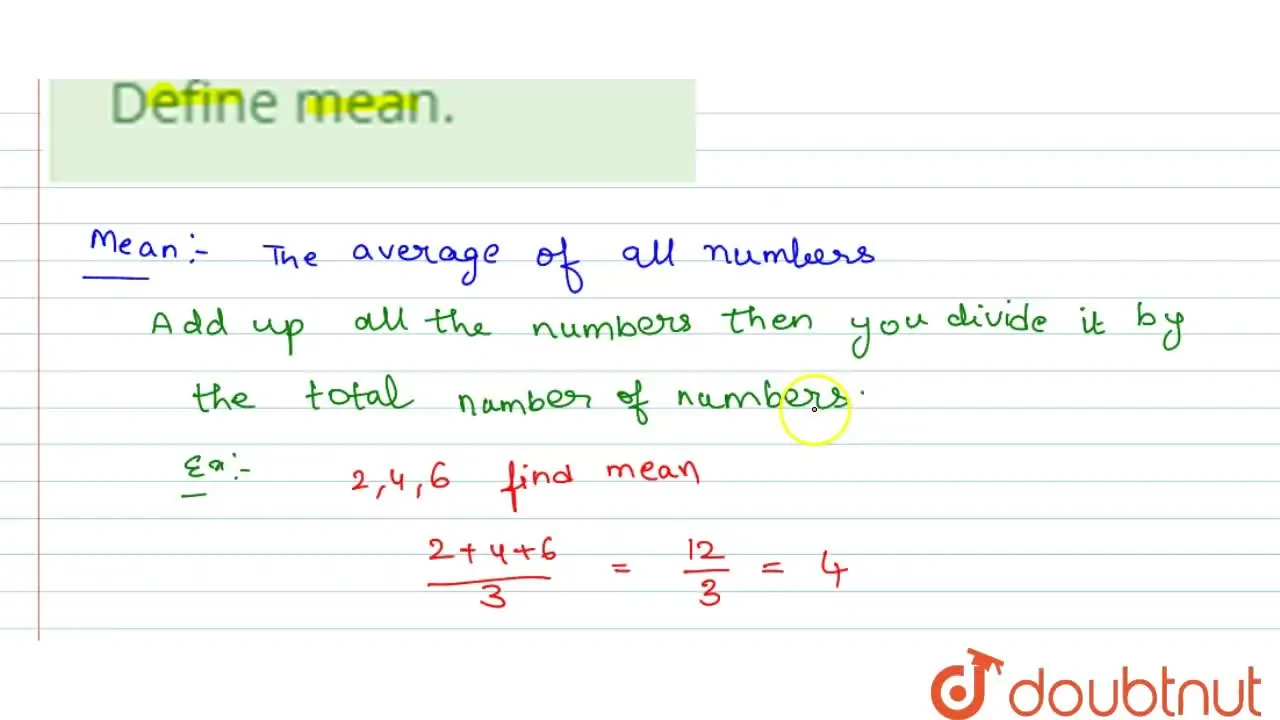 [Telugu] Define mean.