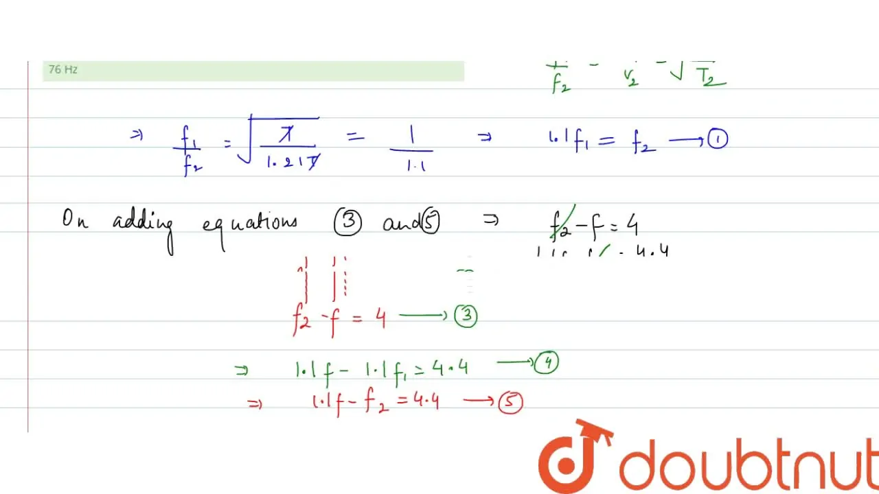 A tuning fork vibrating with sonometer, having tension in the wire as
