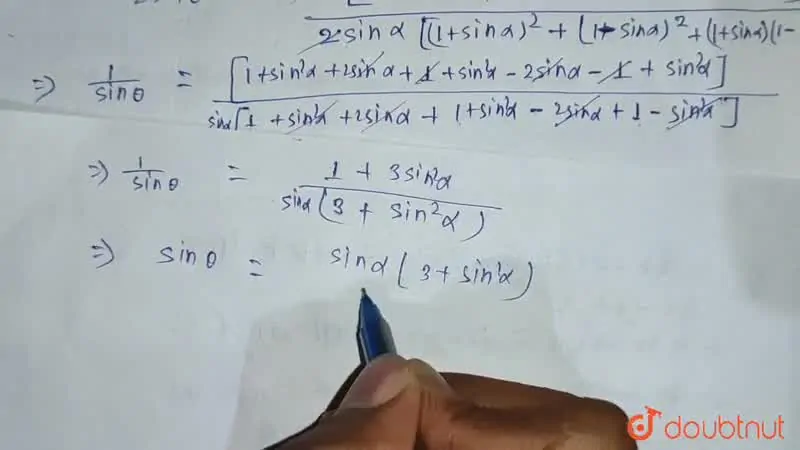 If tan(pi/4+theta/2)=tan^3(pi/4+alpha/2) then sin(theta)=(sin(alpha)(3