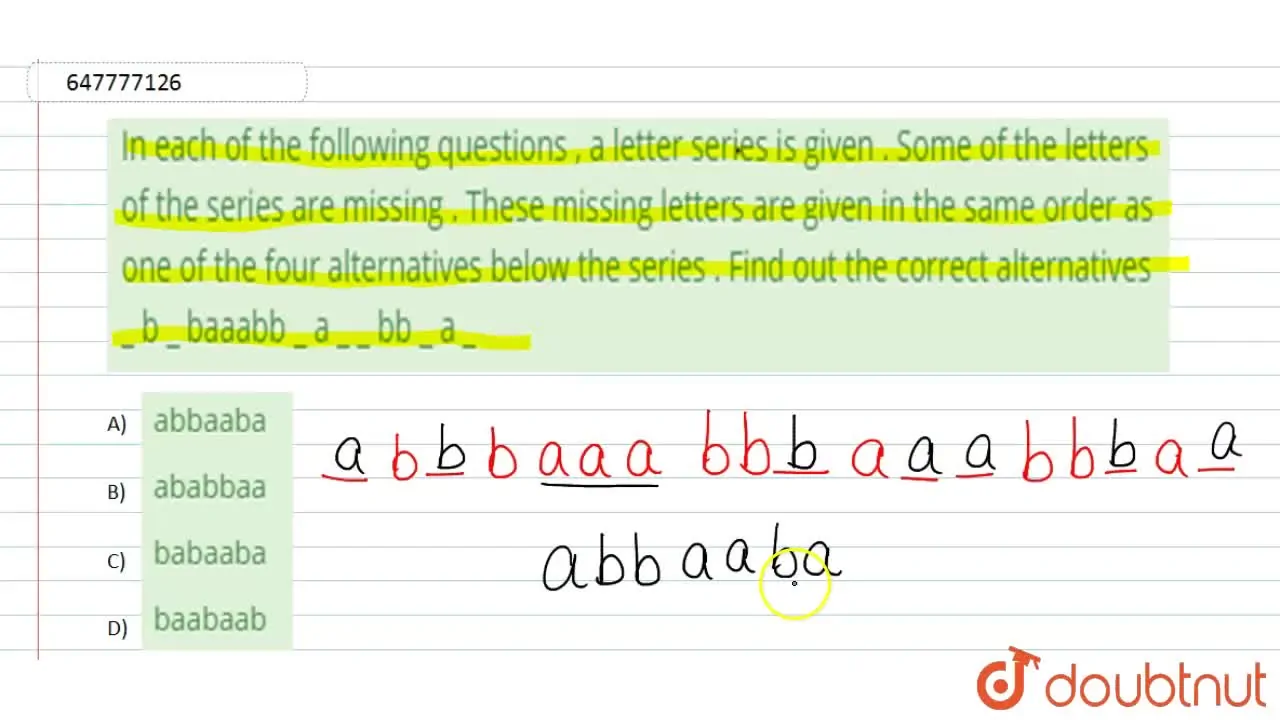 In each of the following questions , a letter series is given . Some o